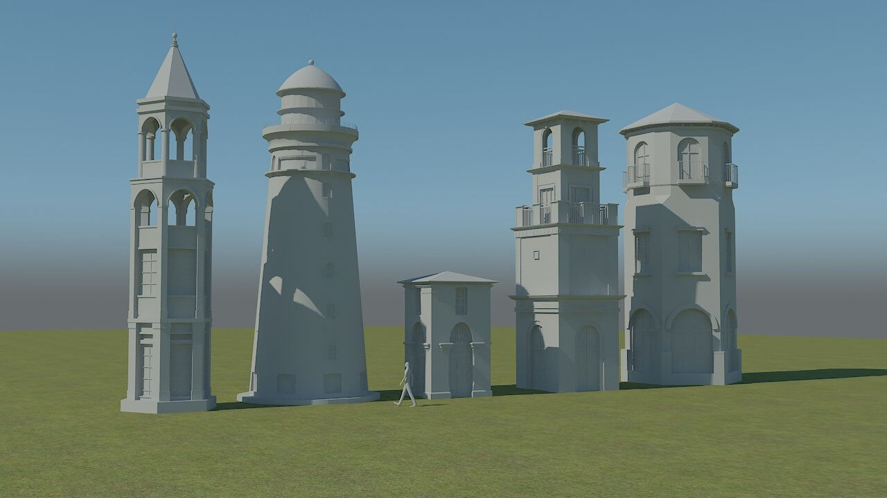 Towers - 3D Model by davedtaylor