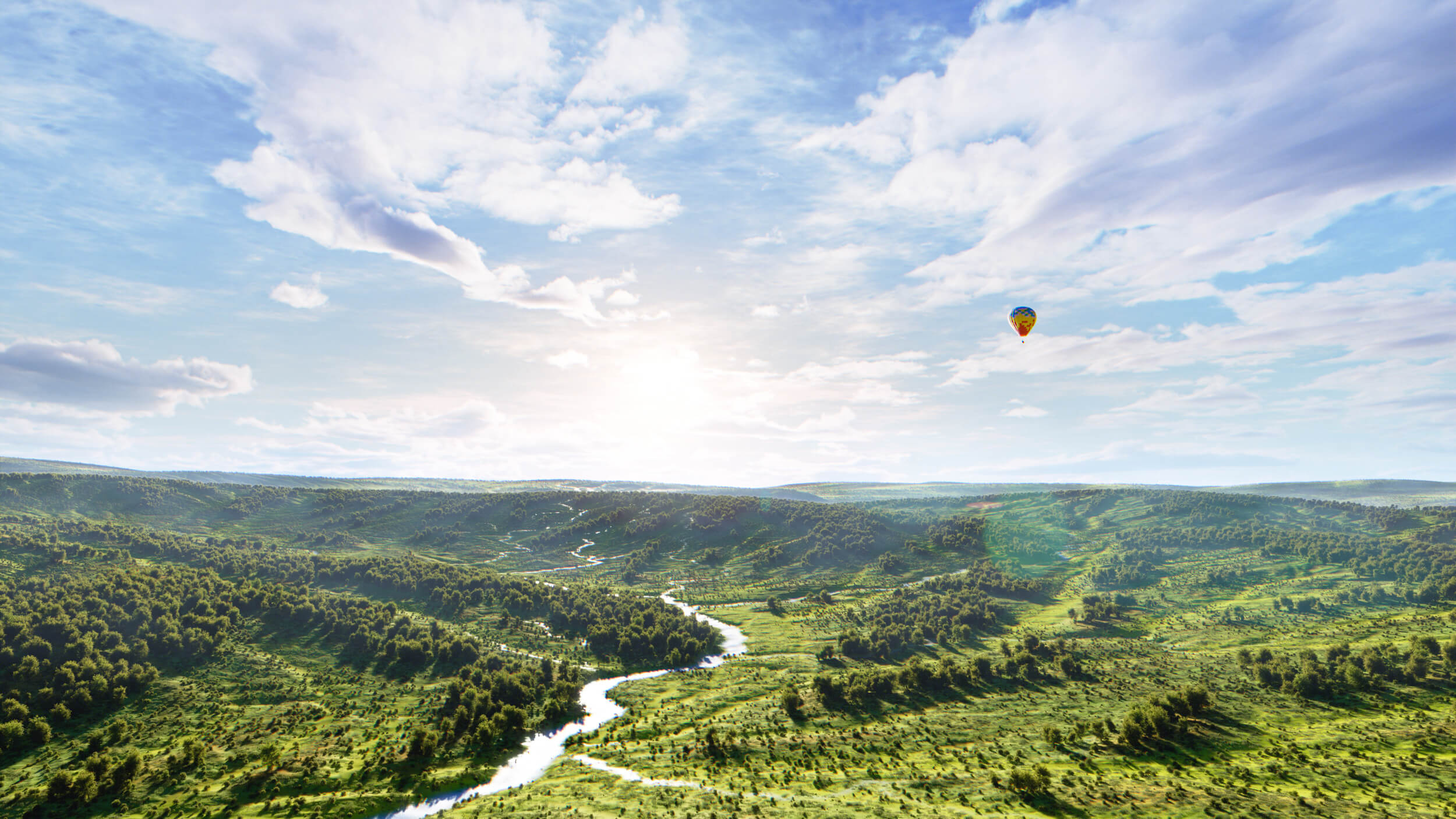 Lush Valley - landscape study 3D Render by davesujono