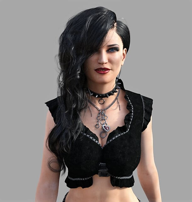 Female Goth Portrait 3D Render, Digital Art by David_P