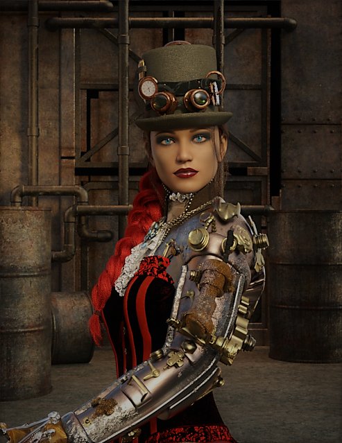 Steampunk Cyborg Female