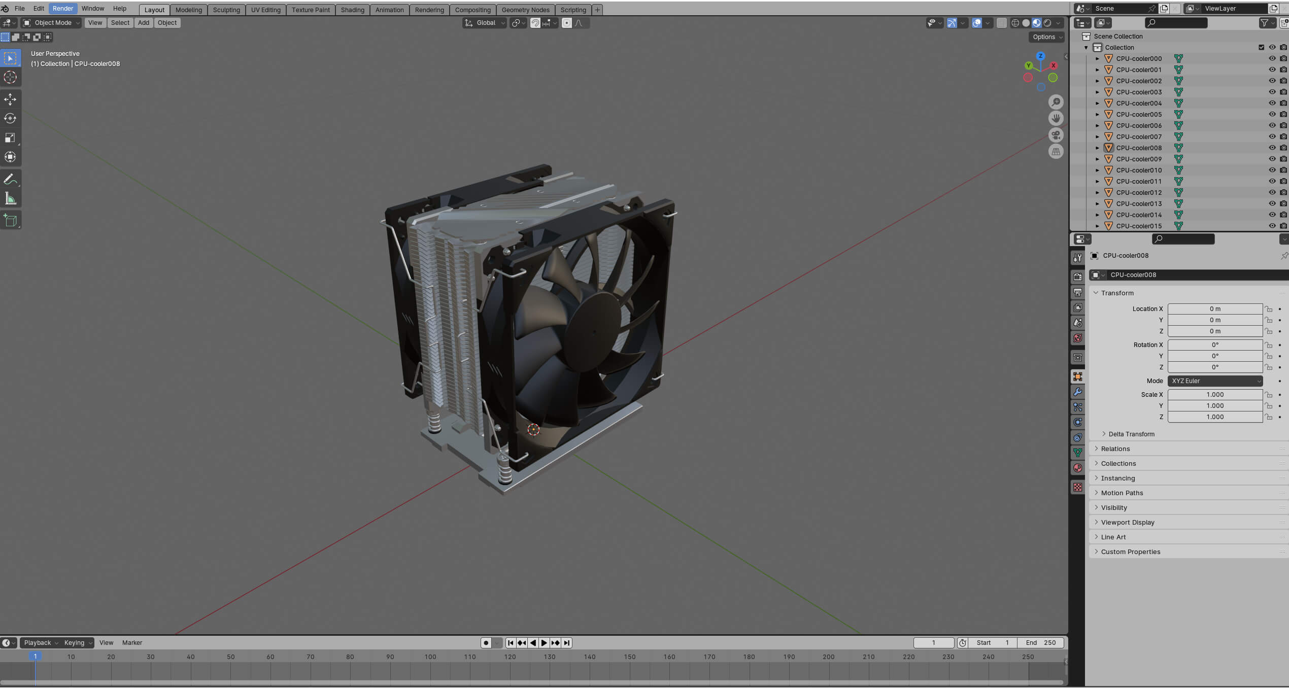 CPU Cooler Heatsink - 3D Model by daviddanji