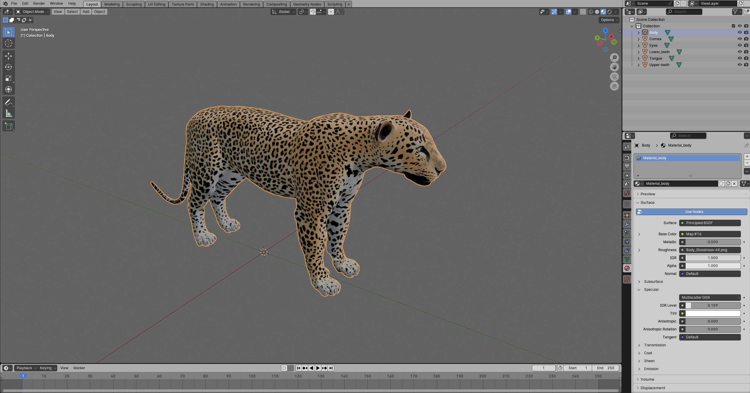 Leopard - 3D Model by daviddanji