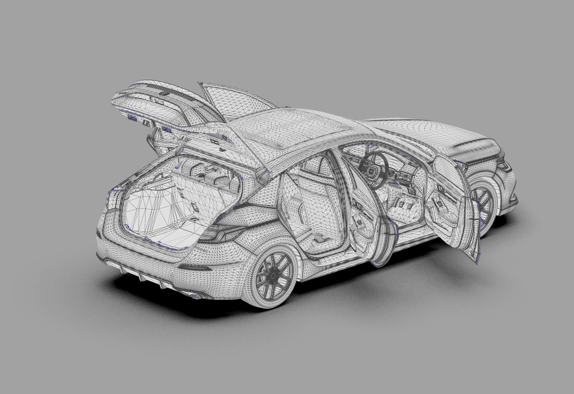 Honda Civic Hatchback Mugen Bodykit 2022 HQ Interior - 3D Model by davidson