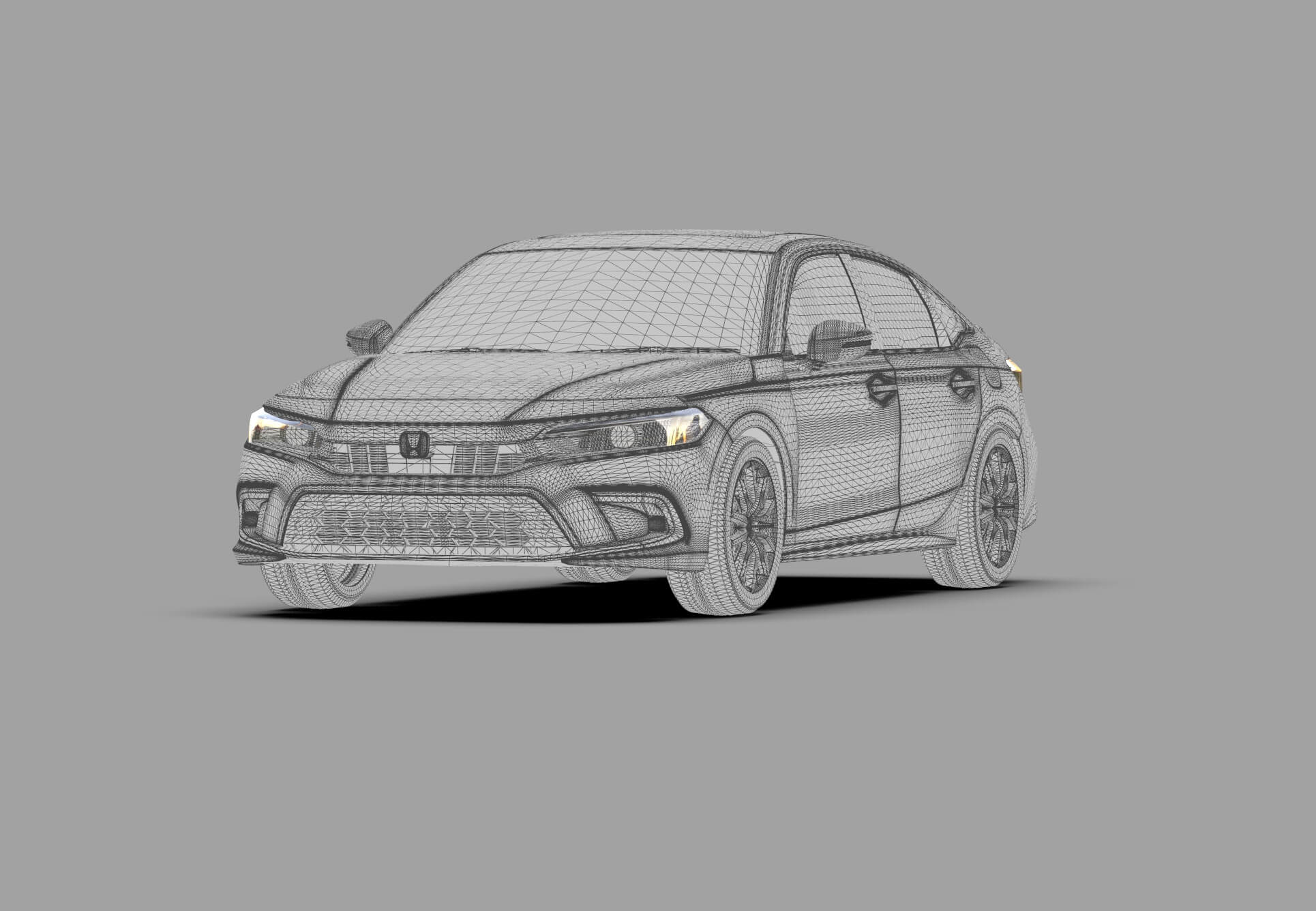 Honda Civic MK11 Sedan 2022 HQ Interior - 3D Model by davidson