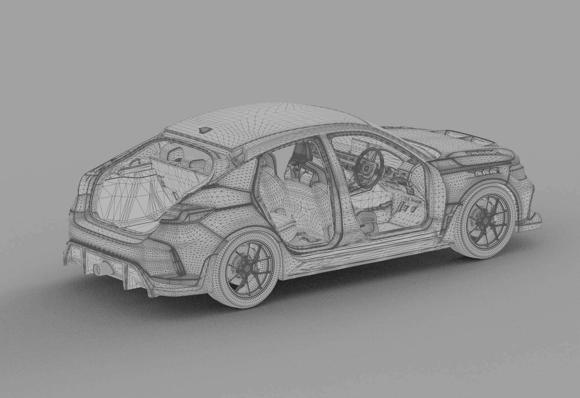 Honda Civic Type R 2022 Mugen Bodykit HQ Interior - 3D Model by davidson