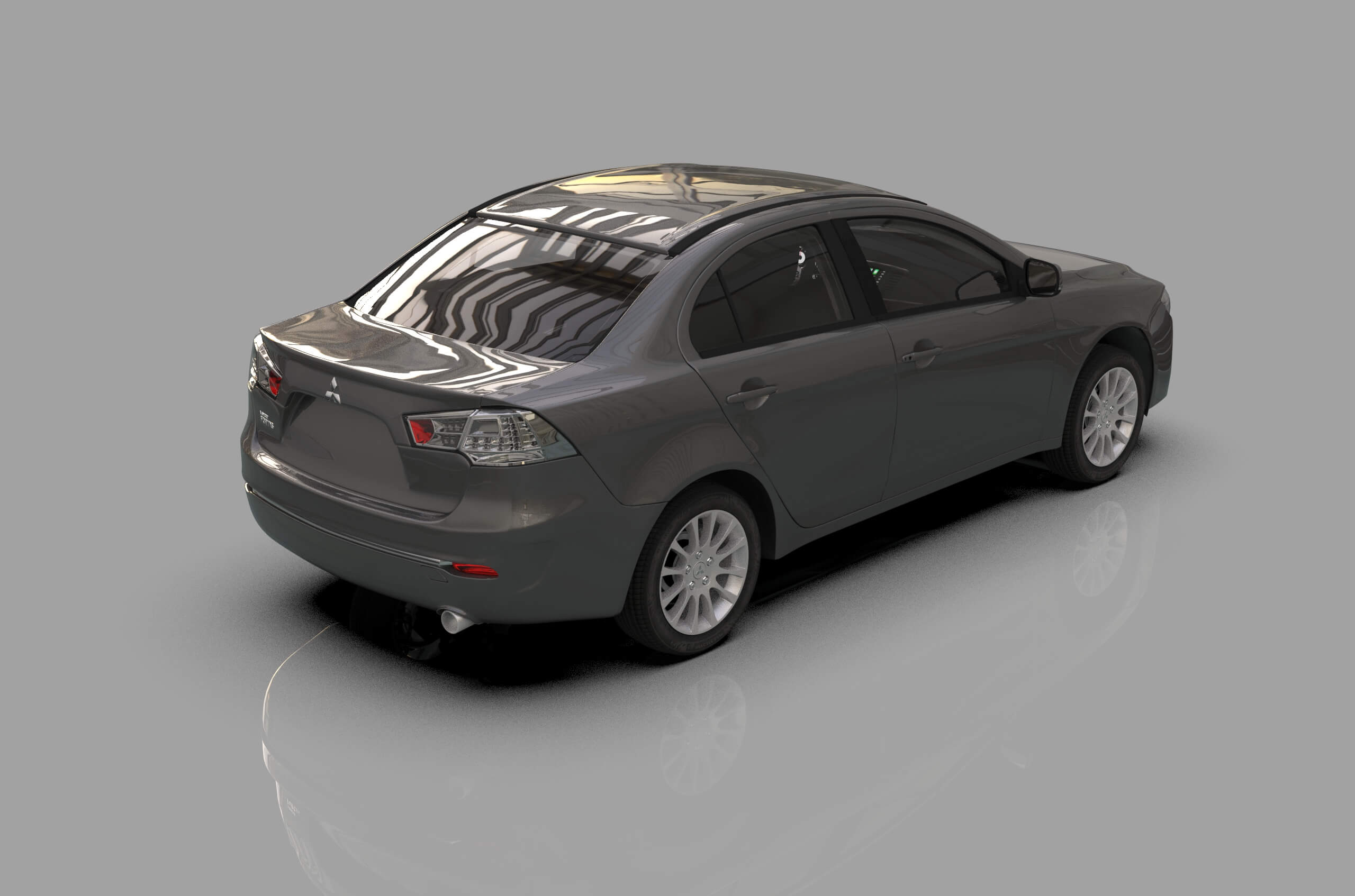 Mitsubishi Lancer Fortis Tw-Spec 2013 HQ Interior 3D Model by davidson