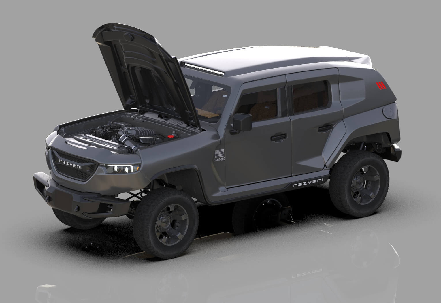 Rezvani Tank 2020 Hqinterior - 3D Model by davidson