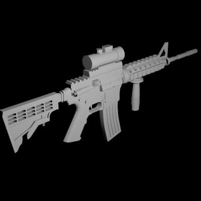 Blend 3D Models | Military | Assault Rifles | RenderHub