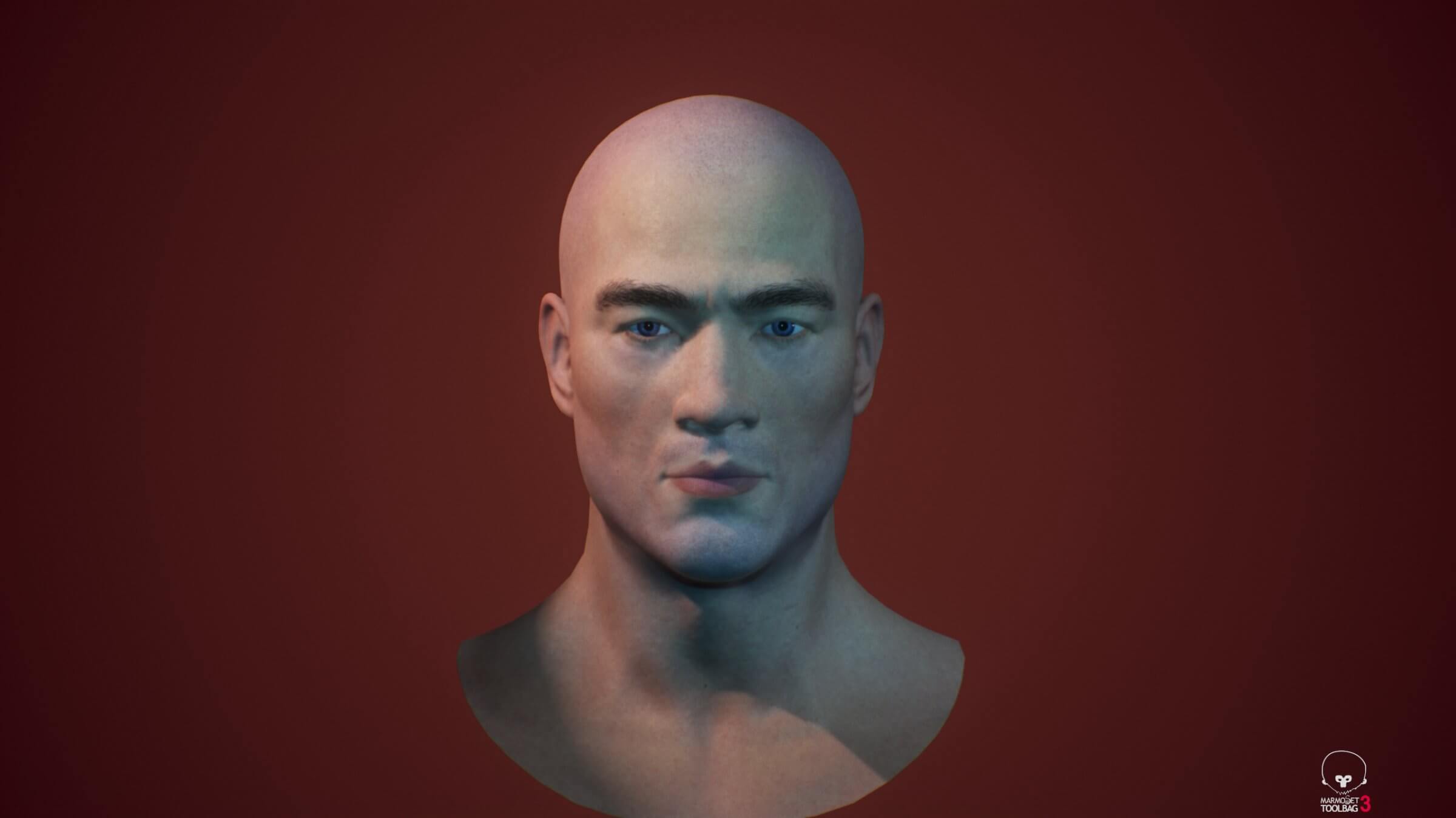 Asian Male Head - 3D Model by Davlet