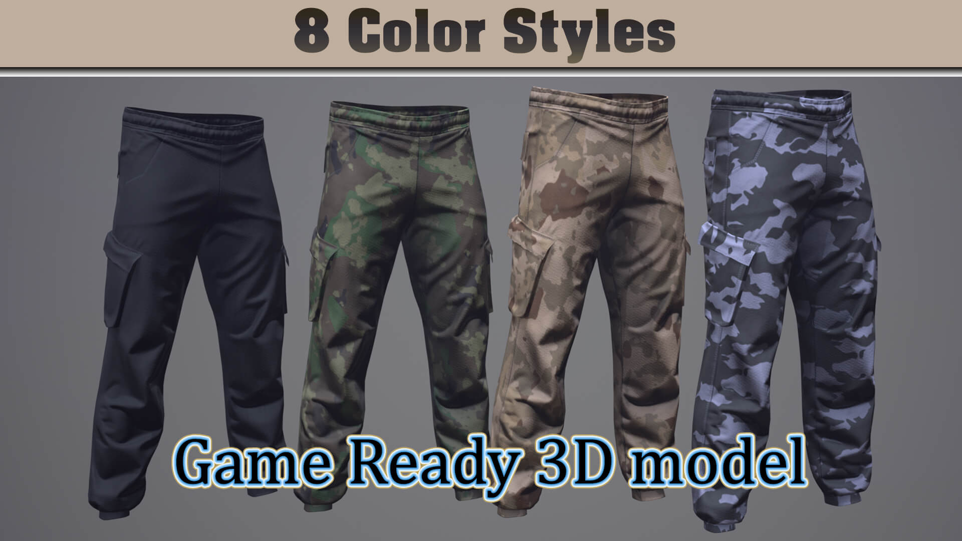 Cargo Pants 01 - Game Ready 3D Model by Davlet