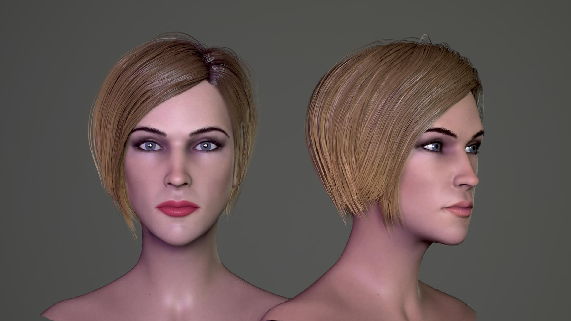 Female Head - Update 01 3D Model by Davlet