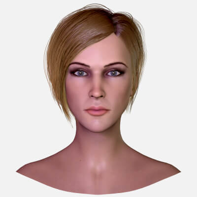 Female Head - Update 01 3D Model by Davlet