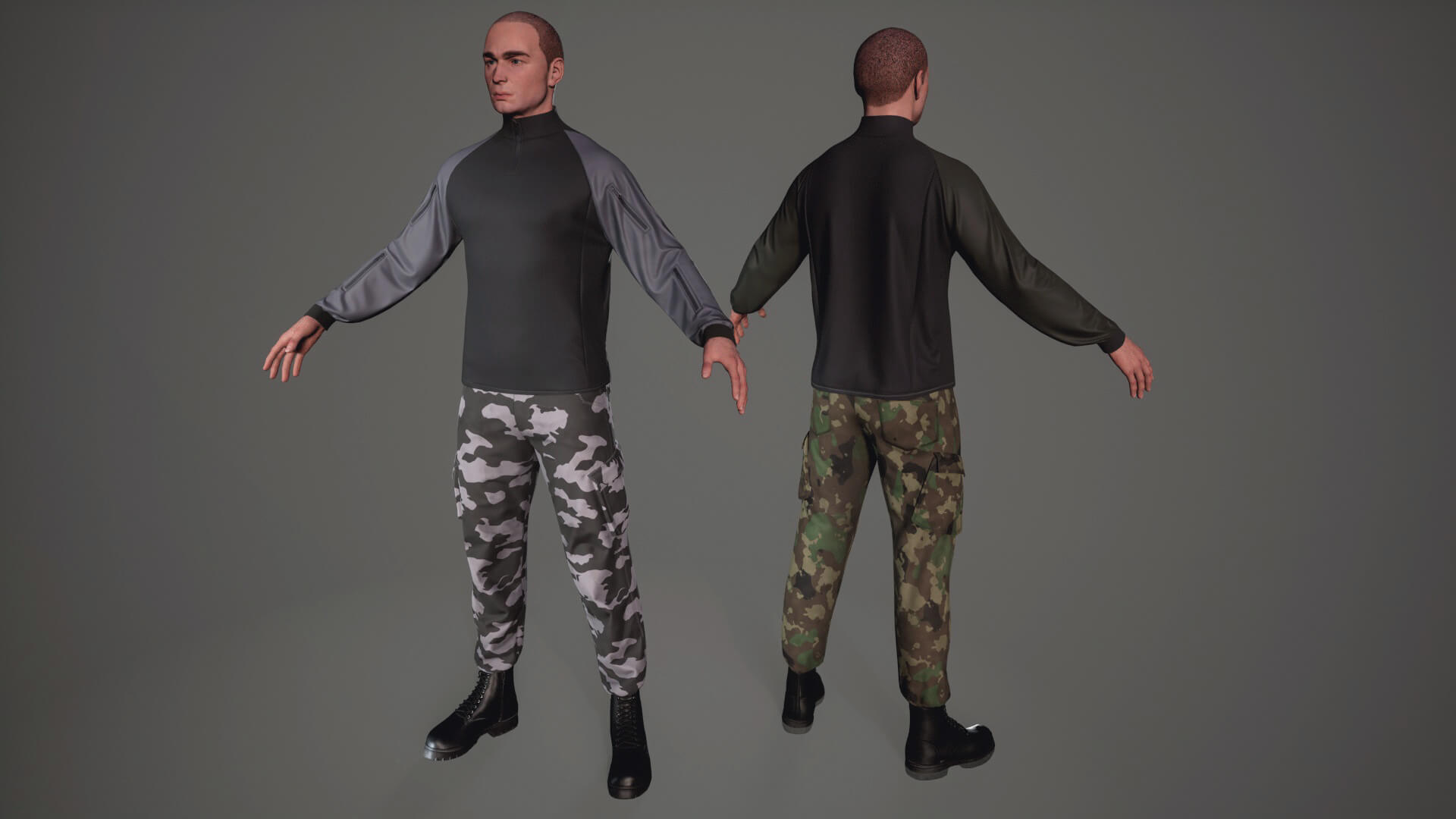 Man Military Style - 3D Model by Davlet