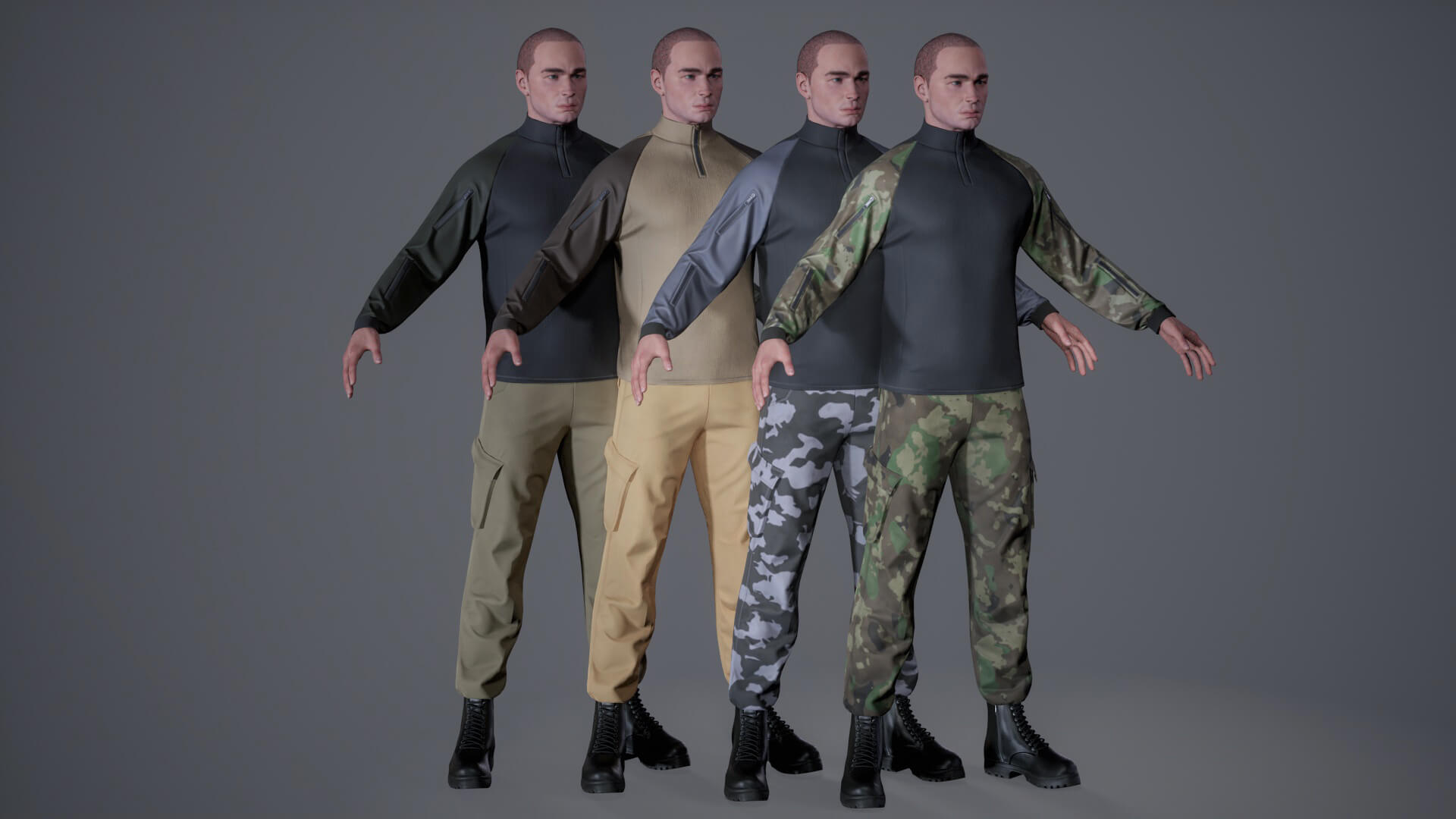 Man Military Style - 3D Model by Davlet