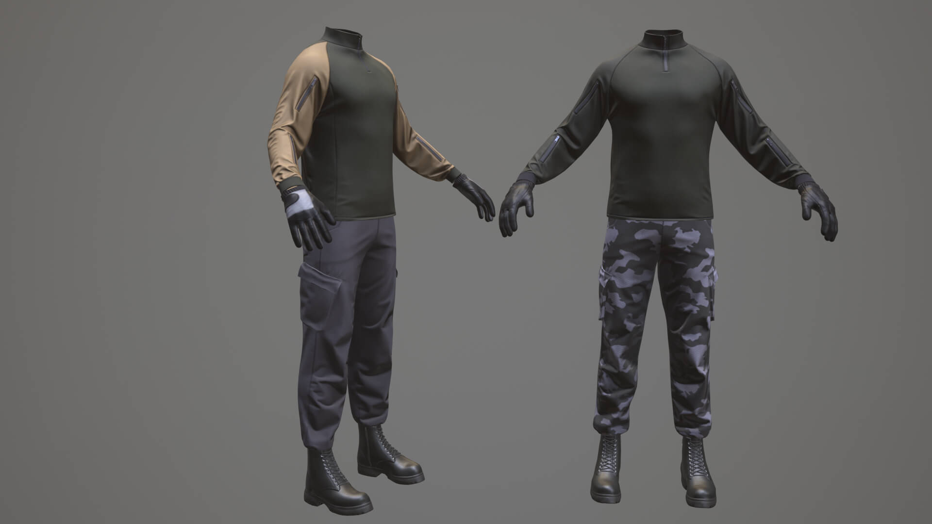 Military Style Clothes Pack 1A - 3D Model by Davlet
