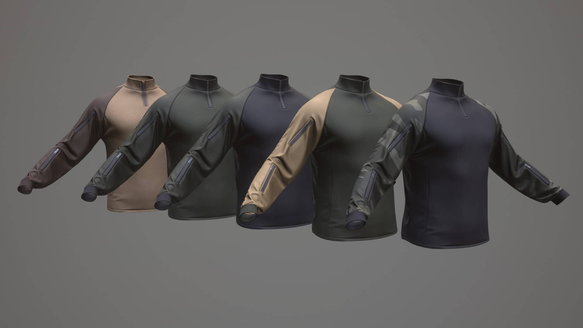 Military Style Clothes Pack 1A - 3D Model by Davlet