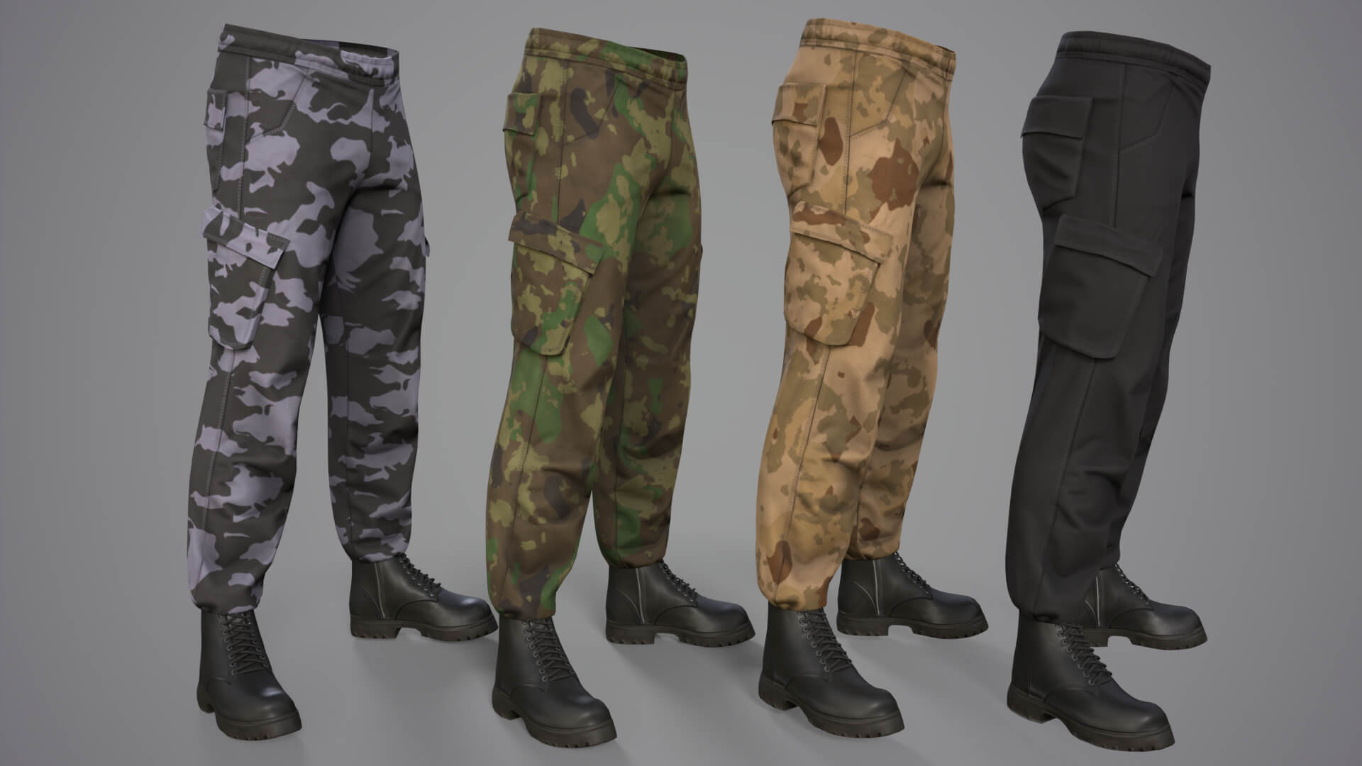 Military Style Clothes Pack 1A - 3D Model by Davlet
