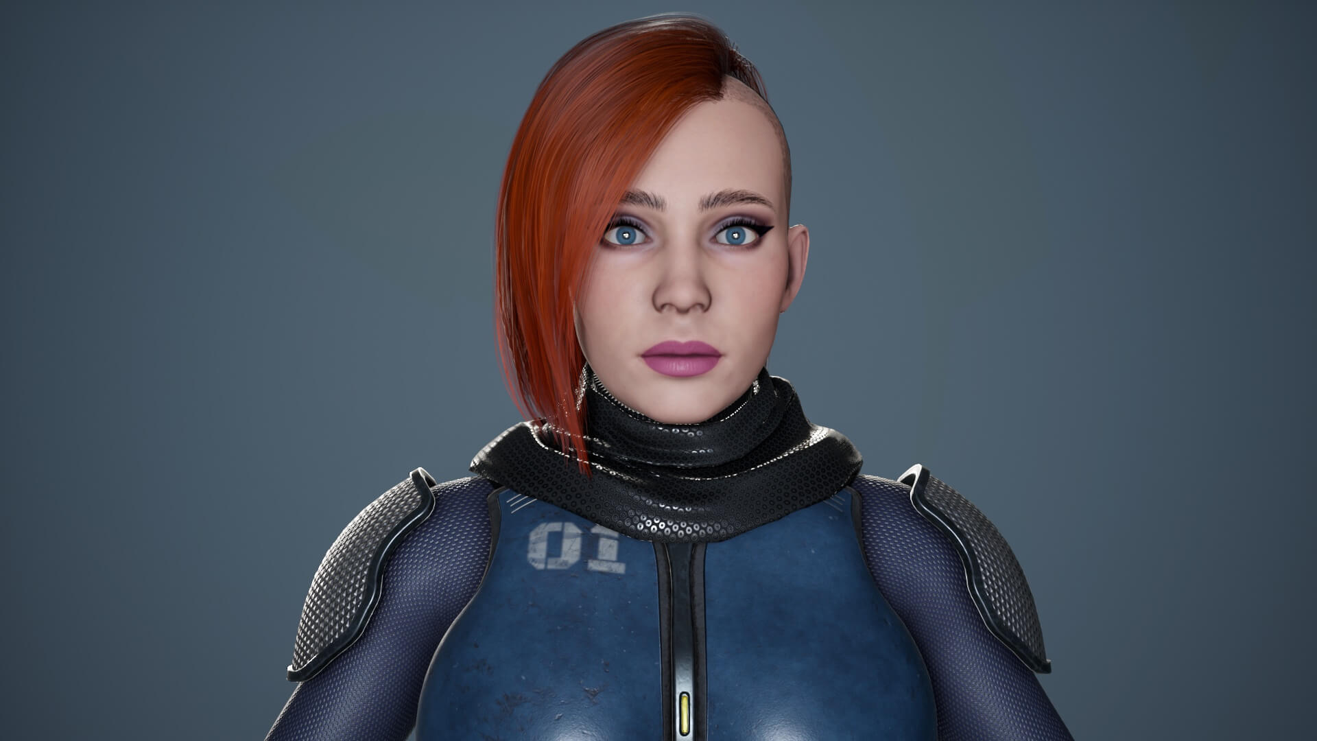 Sci-Fi Female Soldier Modular 01 3D Model by Davlet