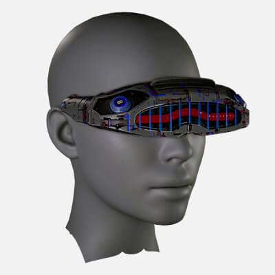 Sci-Fi Glasses Goggles 1 3D Model by Davlet
