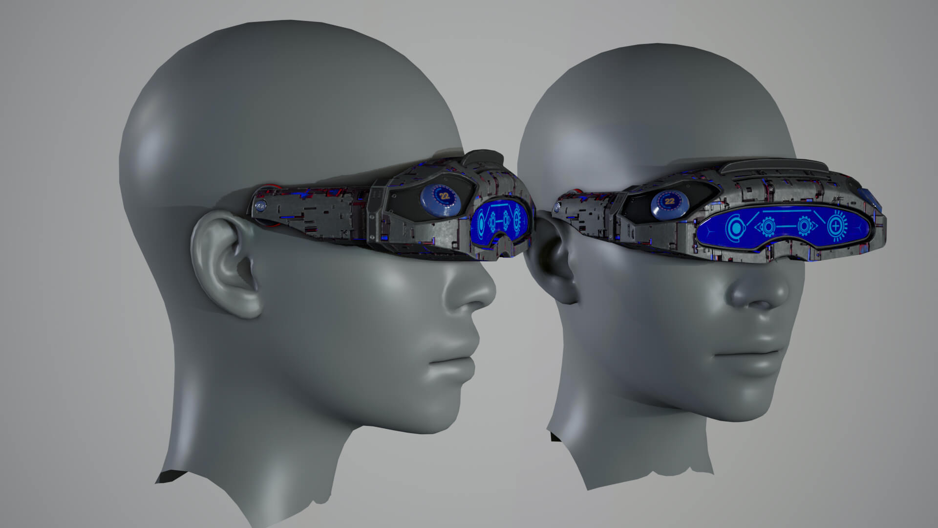 Sci-Fi Glasses Goggles 2 3D Model by Davlet