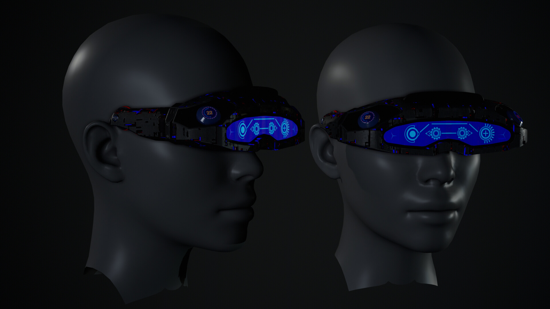 Sci-Fi Glasses Goggles 2 3D Model by Davlet