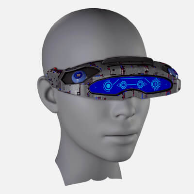 Sci-Fi Glasses Goggles 2 3D Model by Davlet