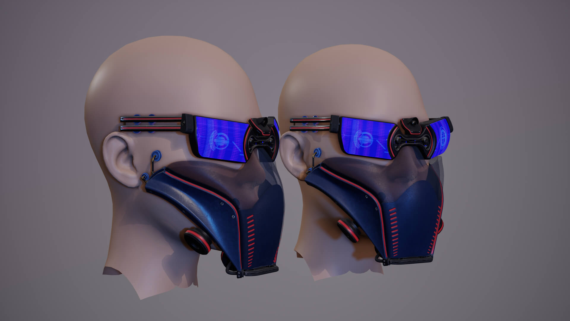 Sci-Fi Glasses Goggles and Mask 3 3D Model by Davlet