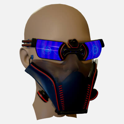 Sci-Fi Glasses Goggles and Mask 3 3D Model by Davlet