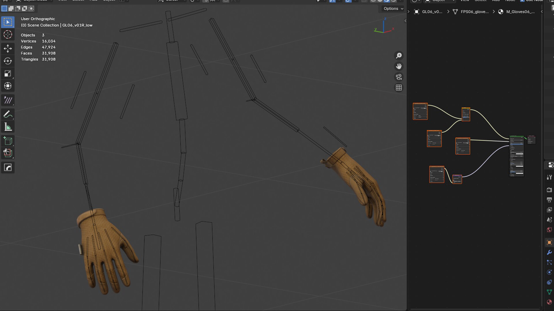 Tactical Combat Gloves 04 - 3D Model by Davlet