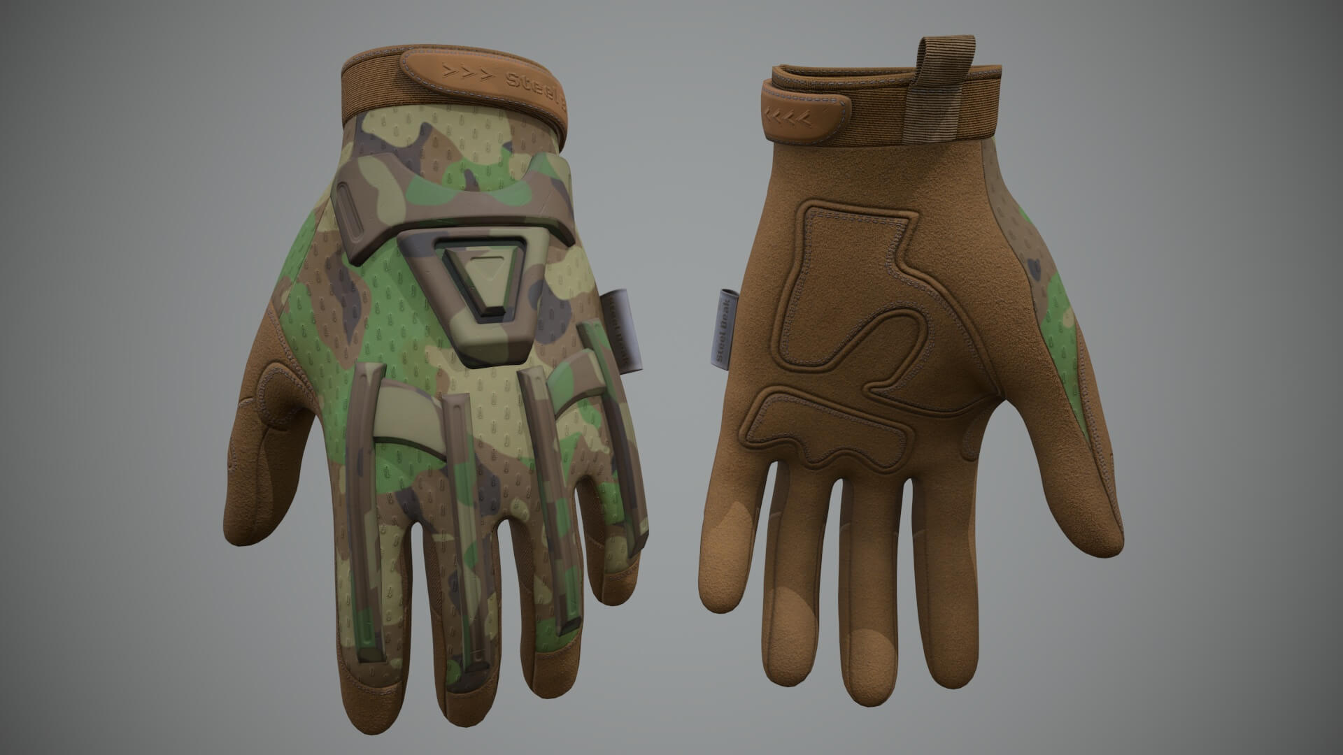 Tactical Combat Gloves 05 - 3D Model by Davlet
