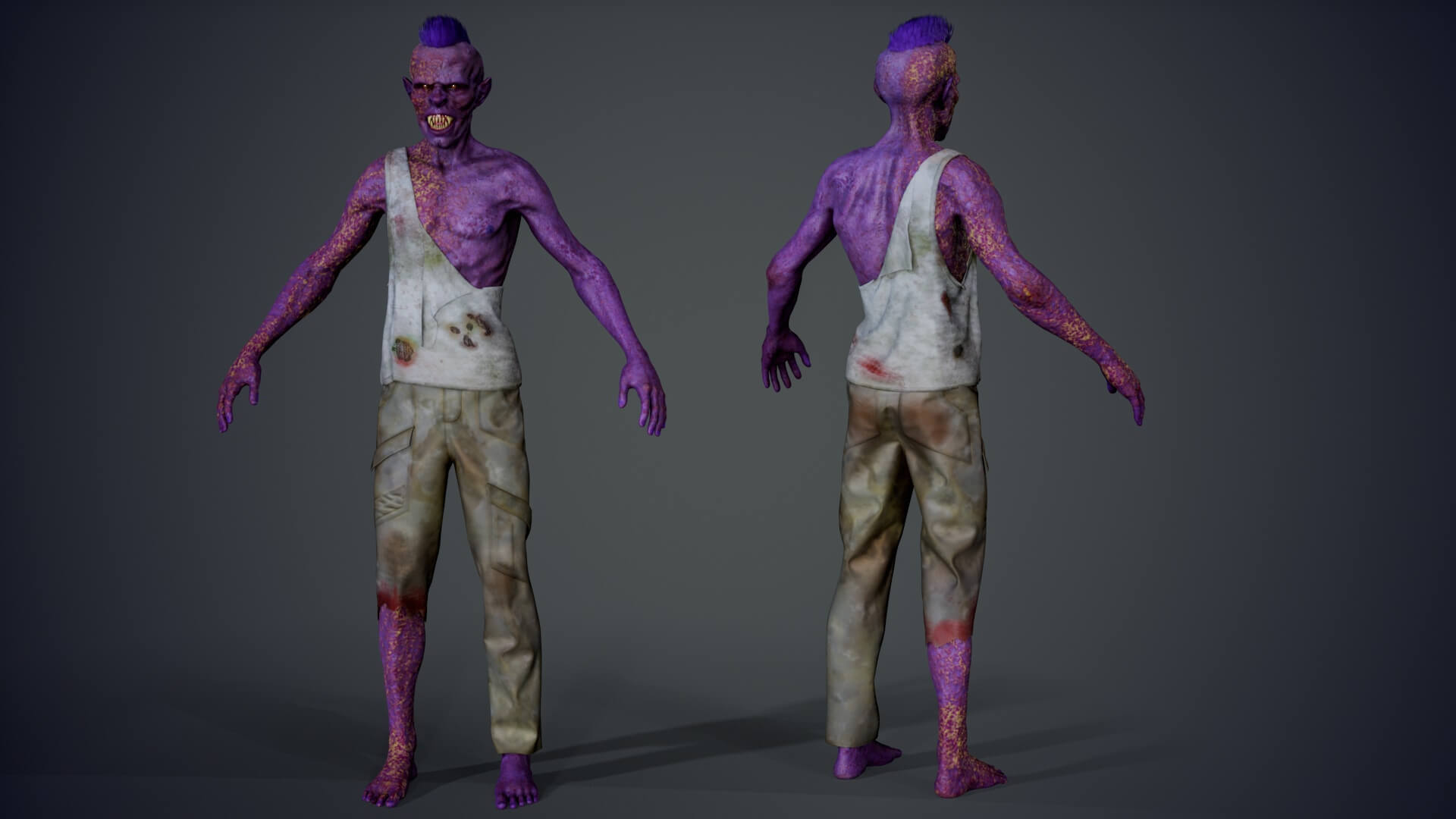 Wild Zombie - Infection Level 2 3D Model by Davlet