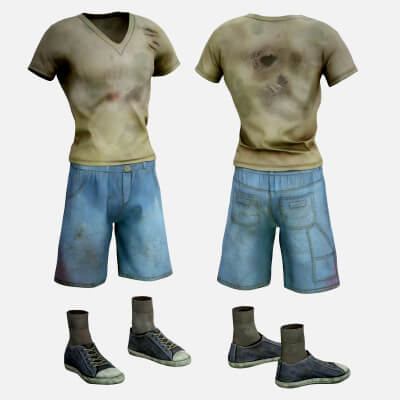 Zombie Clothes Pack 1 - 3D Model by Davlet