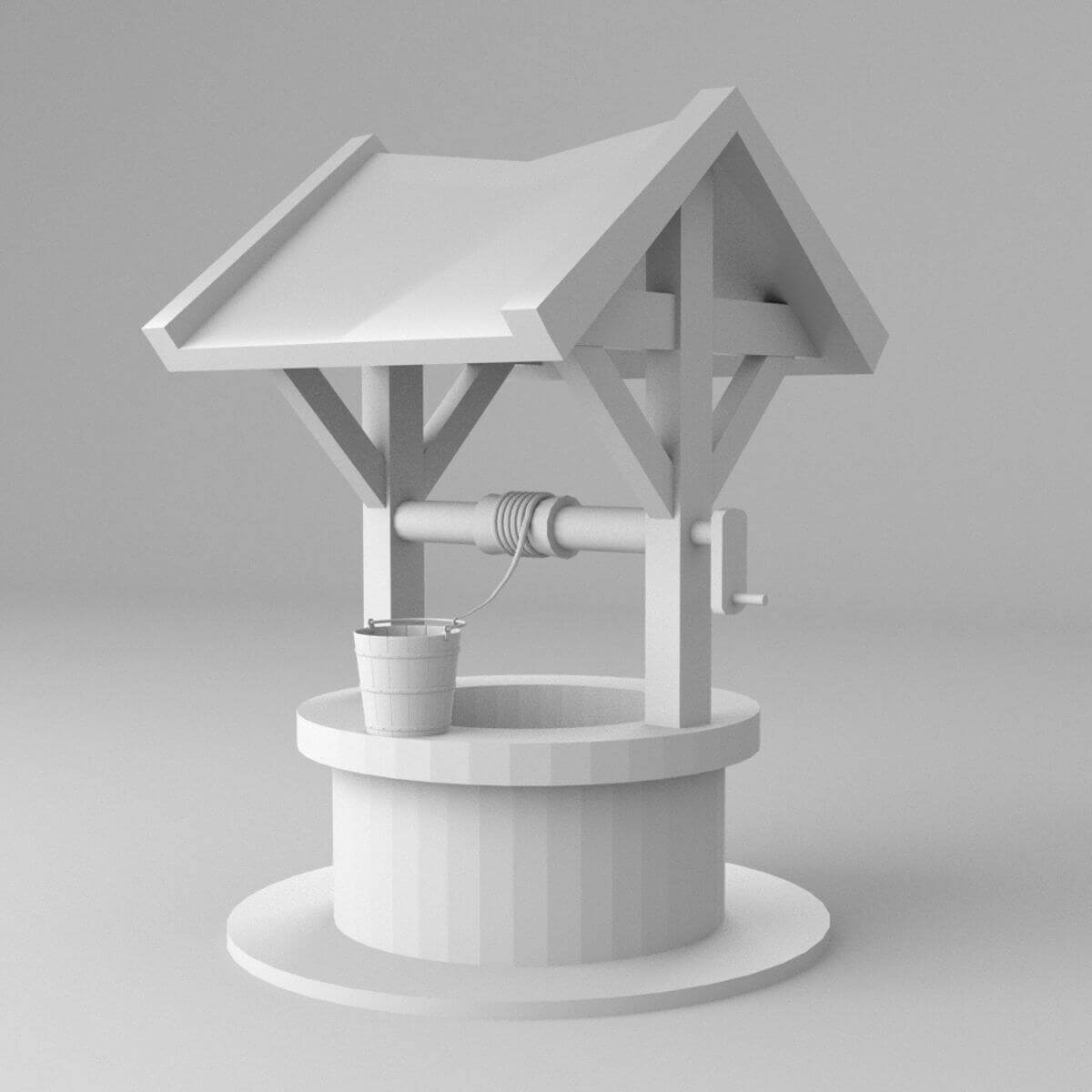 Well with Bucket - 3D Model by Davor