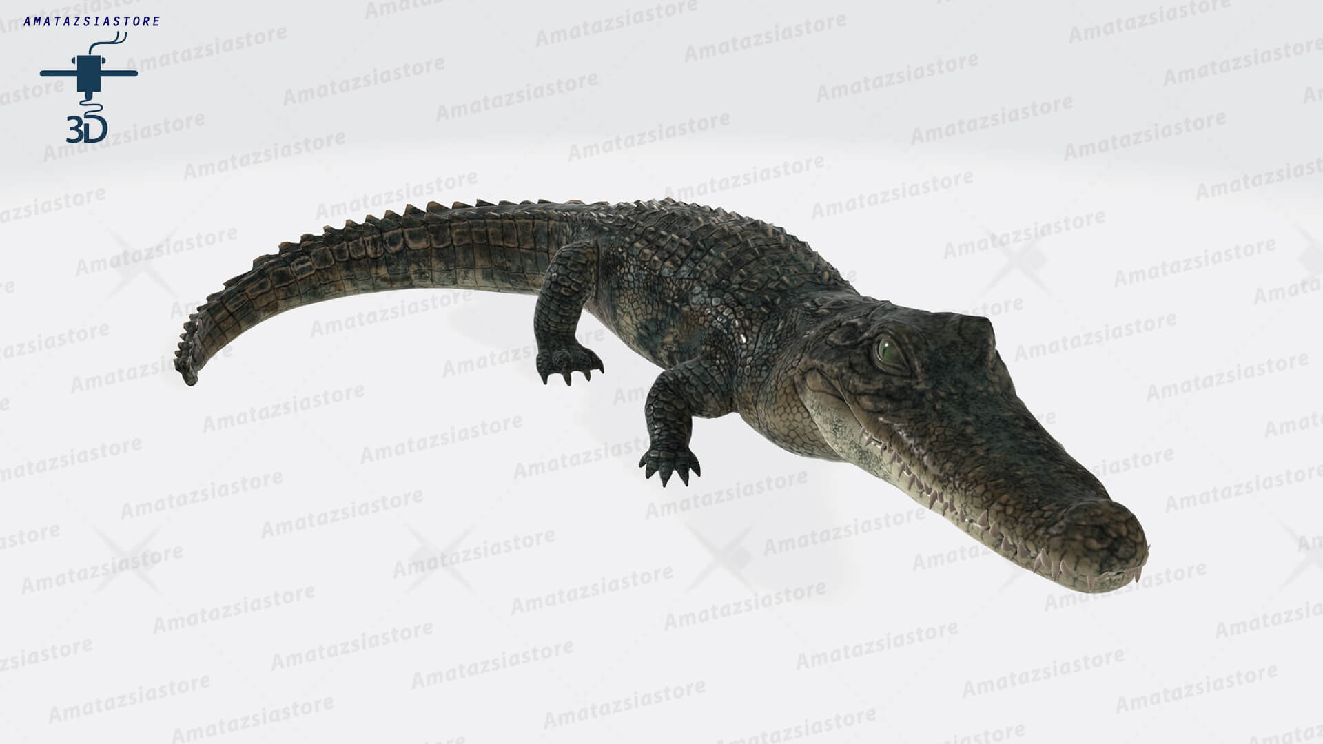 Alligator Animal Sculpture - 3D Model by dawnhurt