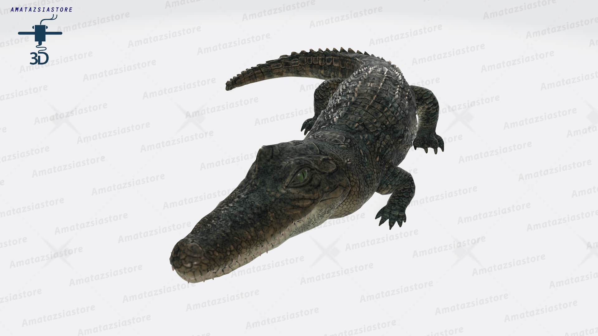 Alligator Animal Sculpture - 3D Model by dawnhurt