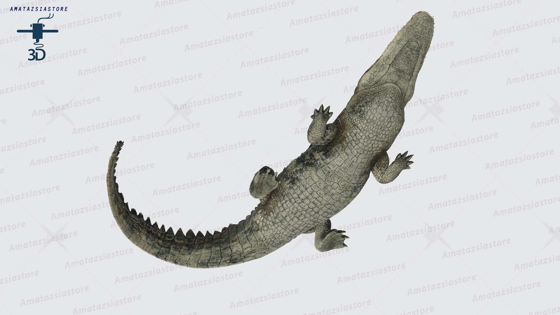 Alligator Animal Sculpture - 3D Model by dawnhurt