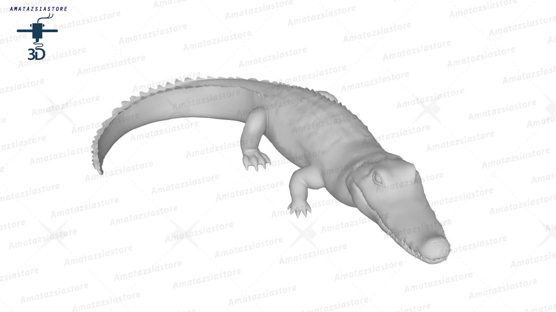 Alligator Animal Sculpture - 3D Model by dawnhurt