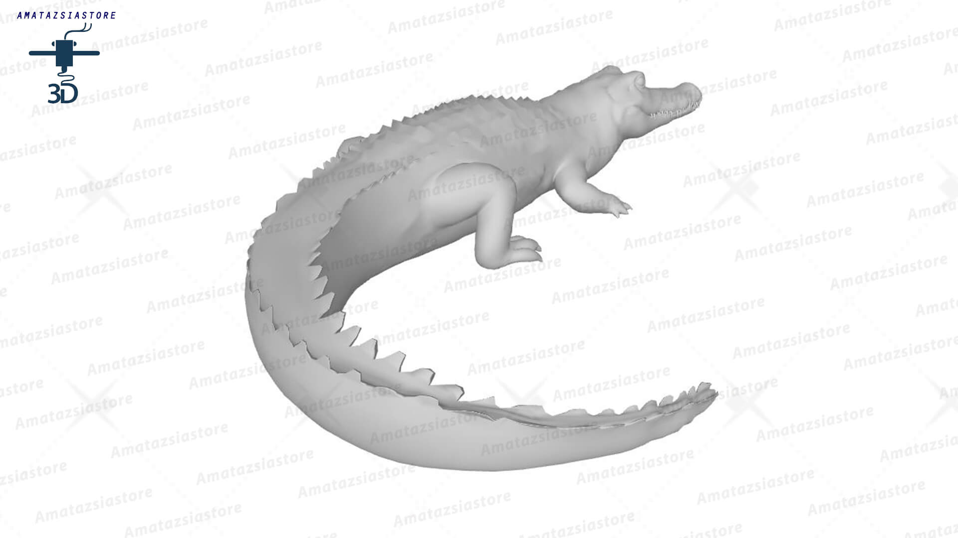 Alligator Animal Sculpture - 3D Model by dawnhurt