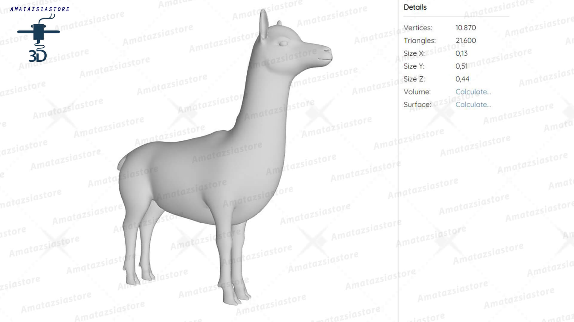 Alpaca Animal Sculptures - 3D Model by dawnhurt