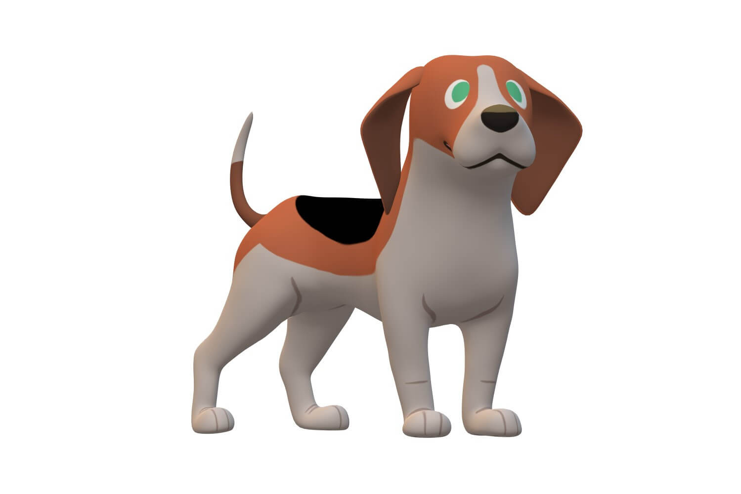 Beagle Dog Standing - 3D Model by dawnhurt