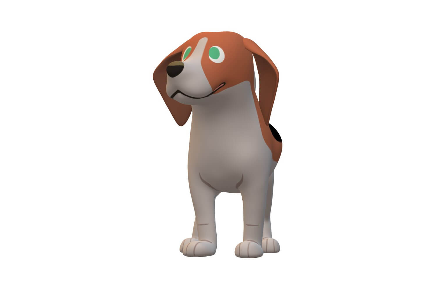 Beagle Dog Standing - 3D Model by dawnhurt