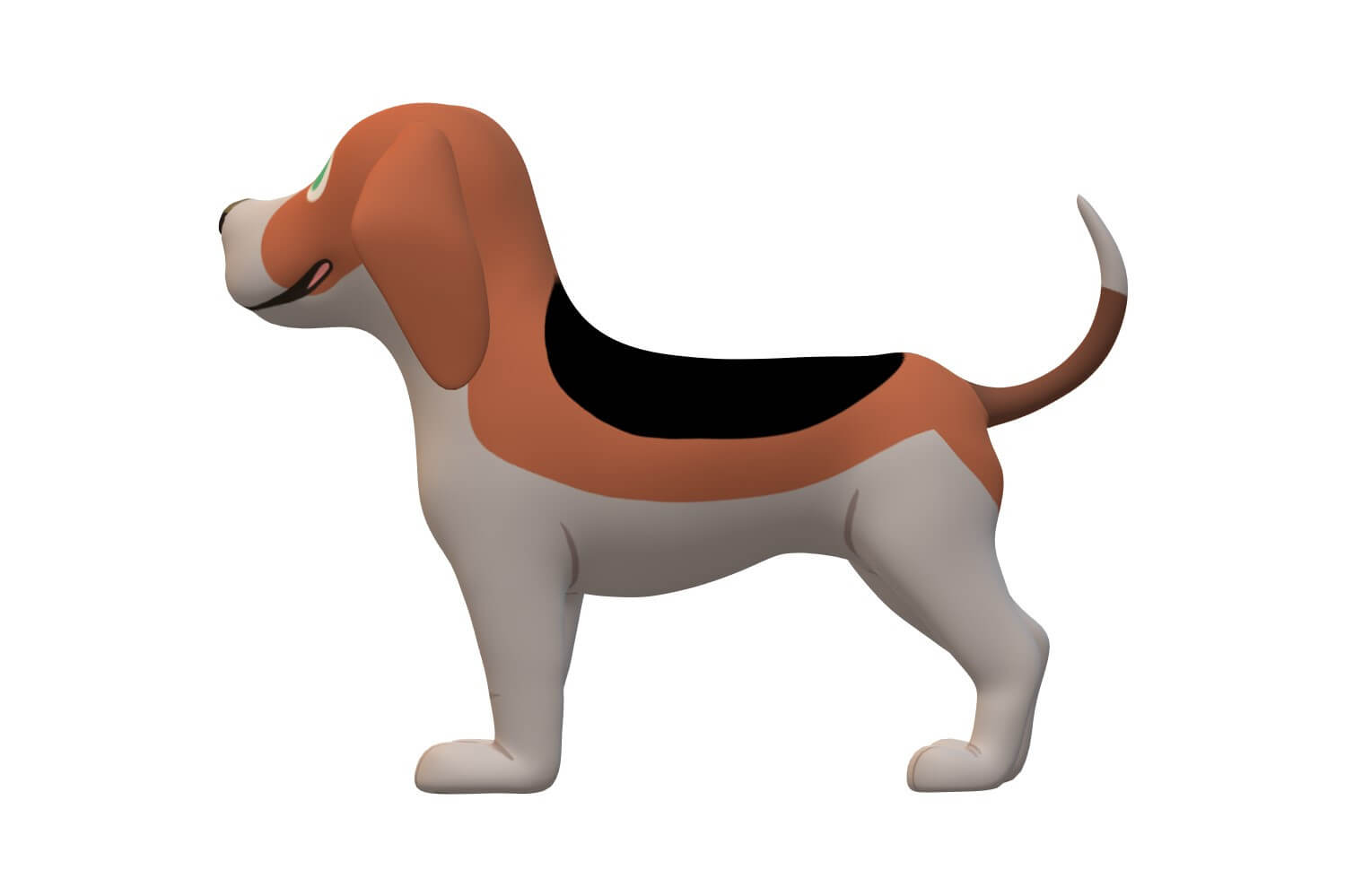 Beagle Dog Standing - 3D Model by dawnhurt
