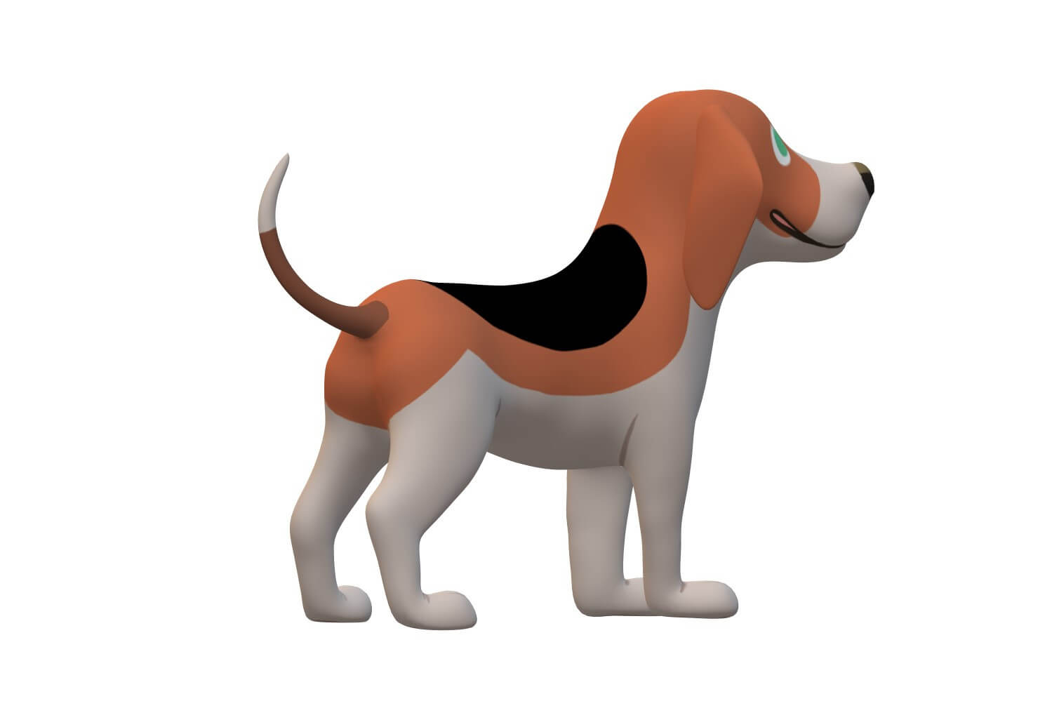 Beagle Dog Standing - 3D Model by dawnhurt