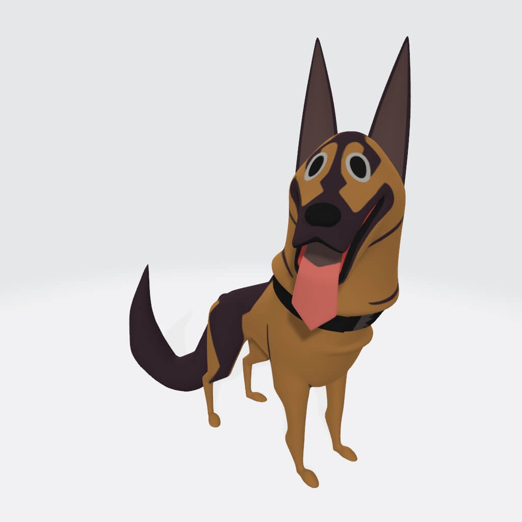 German Shephard Dog - 3D Print Model by dawnhurt
