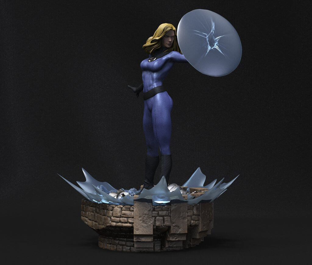 Invisible Woman Statue - 3D Model by dawnhurt