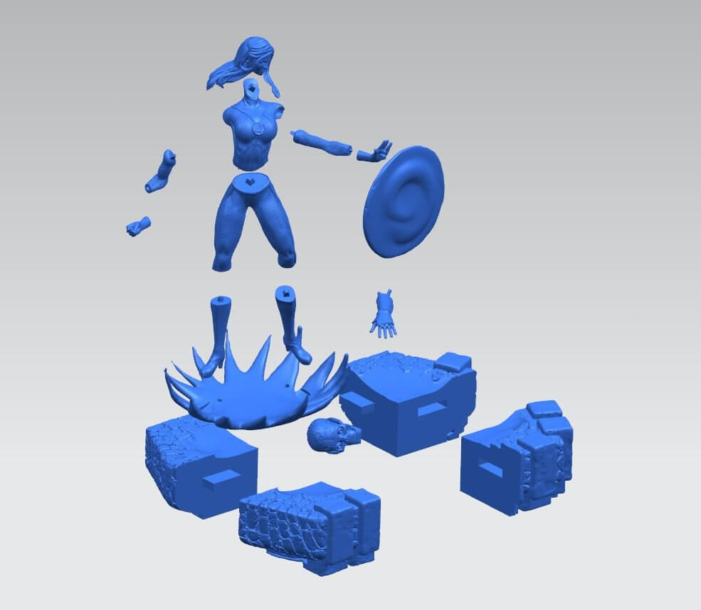 Invisible Woman Statue - 3D Model by dawnhurt