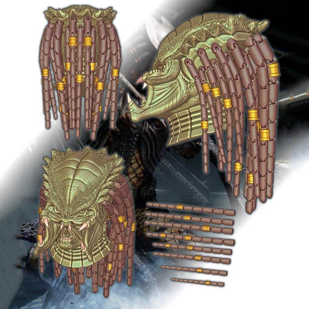 Predator Head With Dreadlocks - 3D Model by dawnhurt