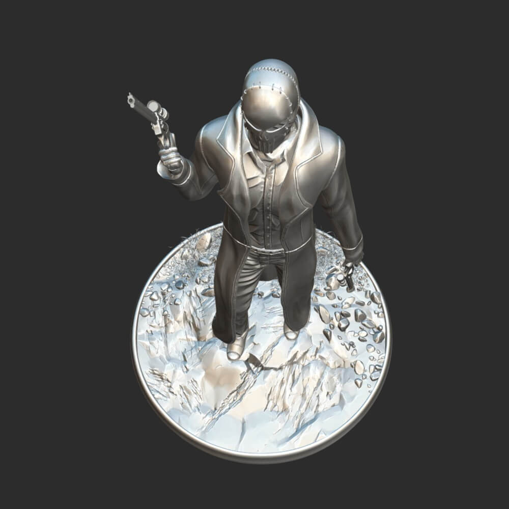 Punisher Noir Figurines - 3D Model by dawnhurt
