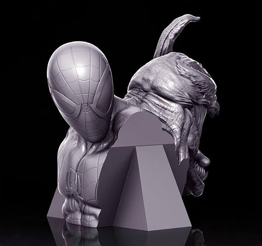 Spiderman Vs Venom Bust - 3D Model by dawnhurt