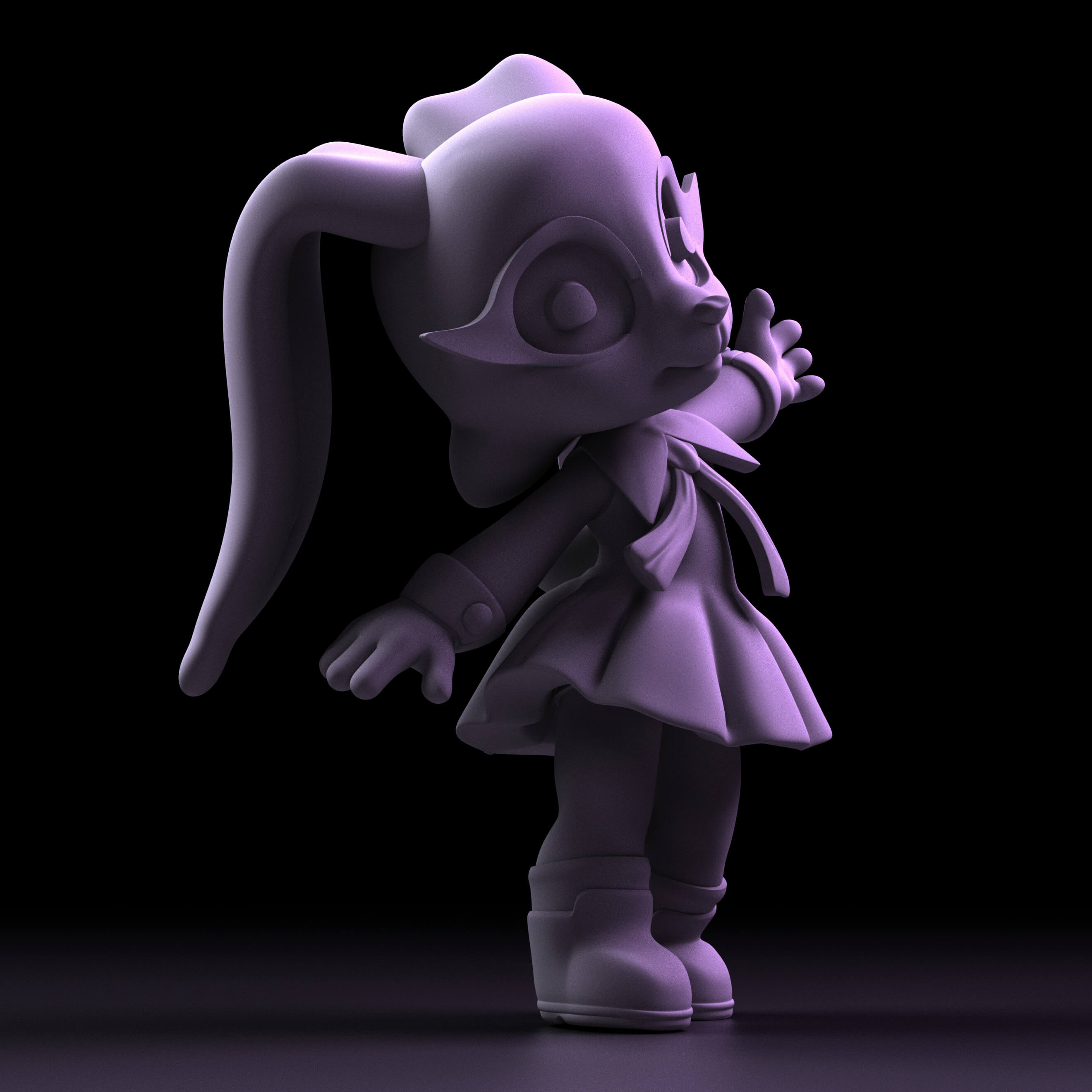 Cute Bunny Baby Girl - 3D Model by daz4ren